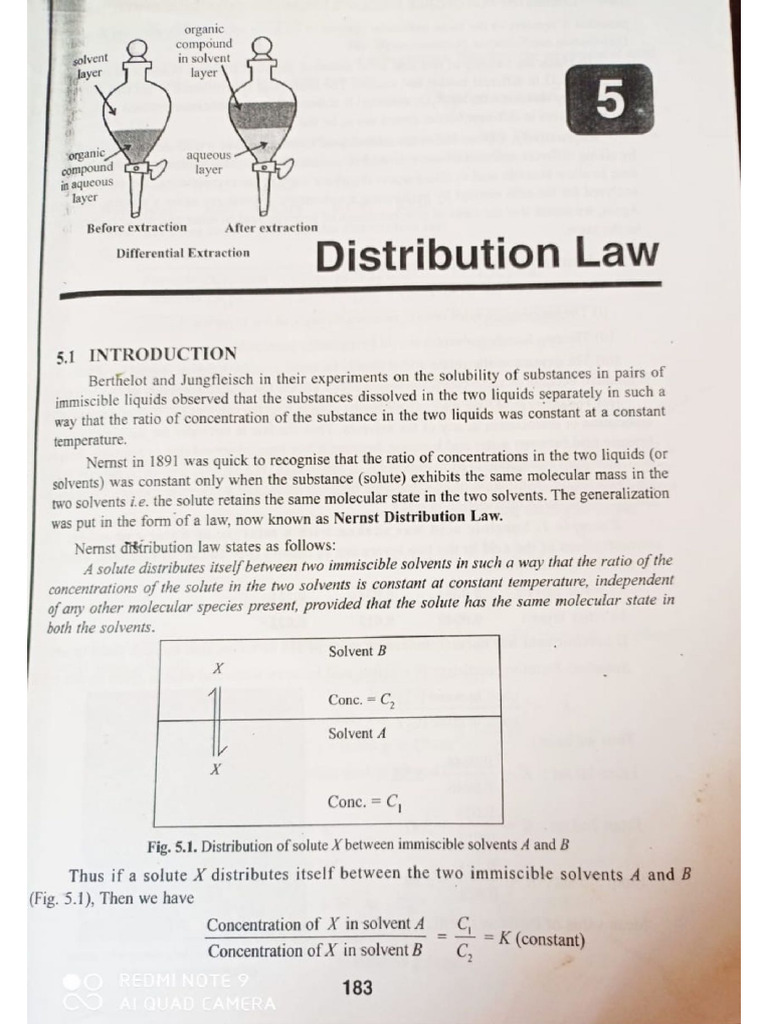 Nerst Distribution Law | PDF