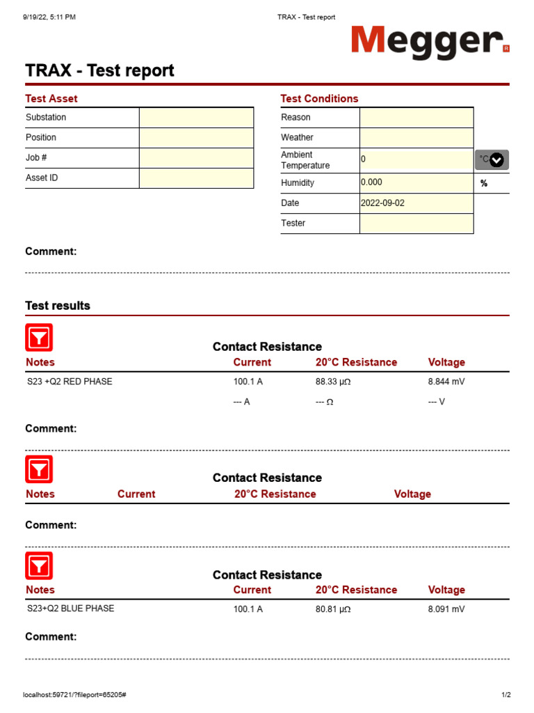 TRAX Substation Test Report Summary | PDF | Technology & Engineering