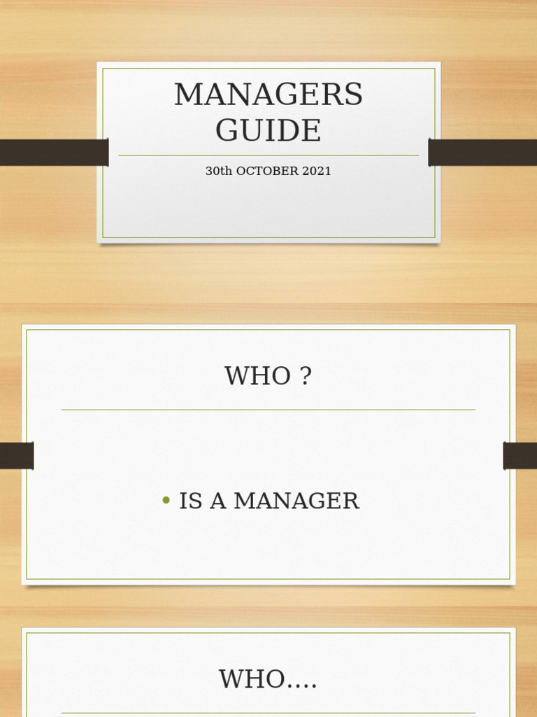 Managers Guide | PDF