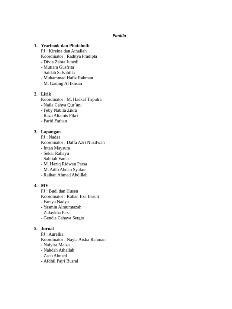 Event Committee Roles Overview | PDF