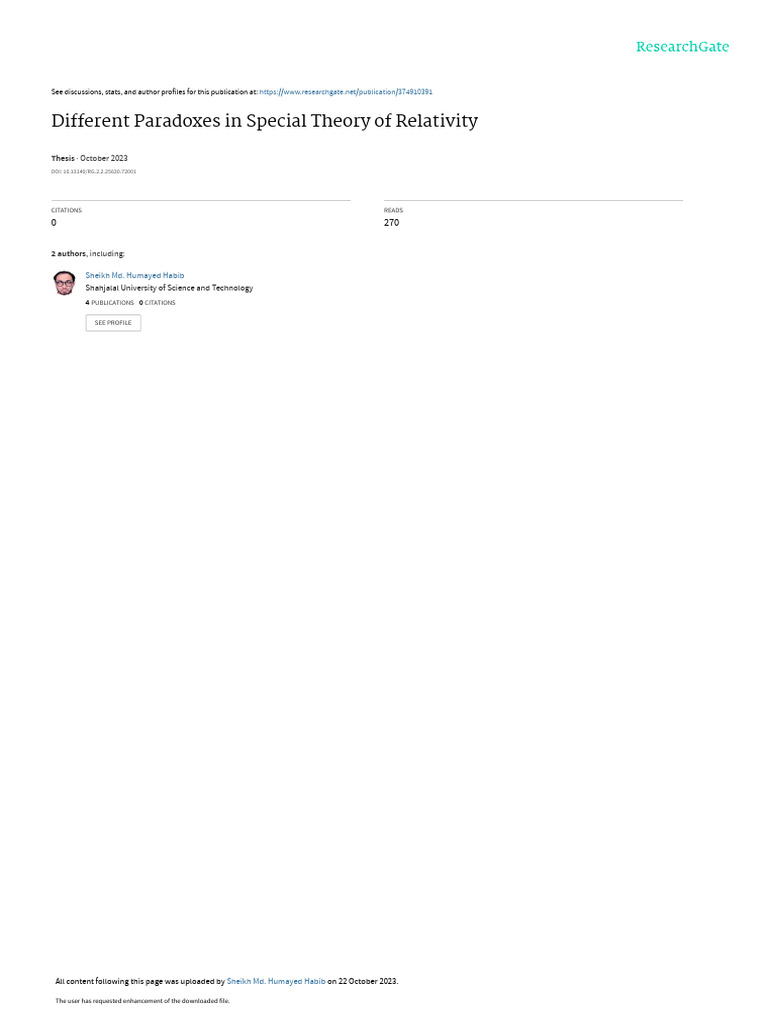 Relativity Paradoxes Explained | PDF | Special Relativity | Spacetime