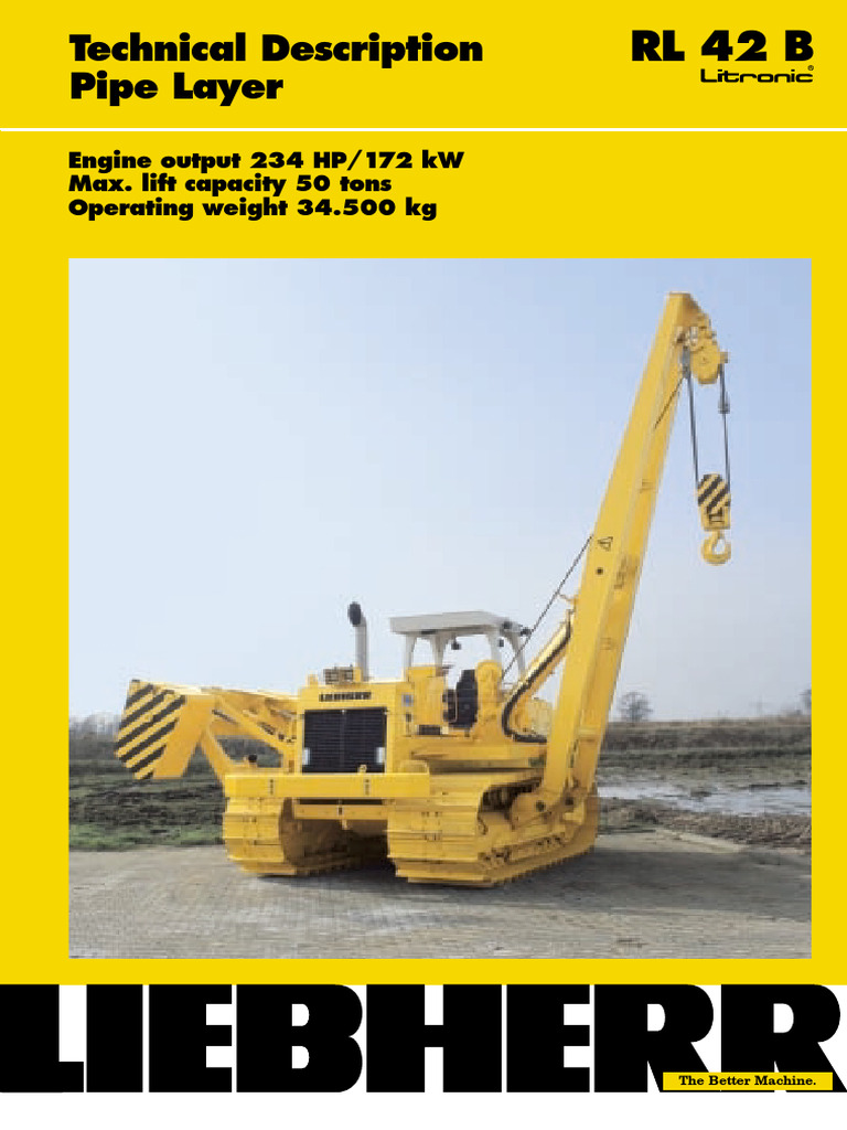 Liebherr RL 42 B Pipe Layer Specs | PDF | Engines | Mechanical Engineering