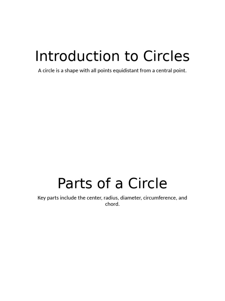 Introduction To Circles | PDF | Teaching Methods & Materials