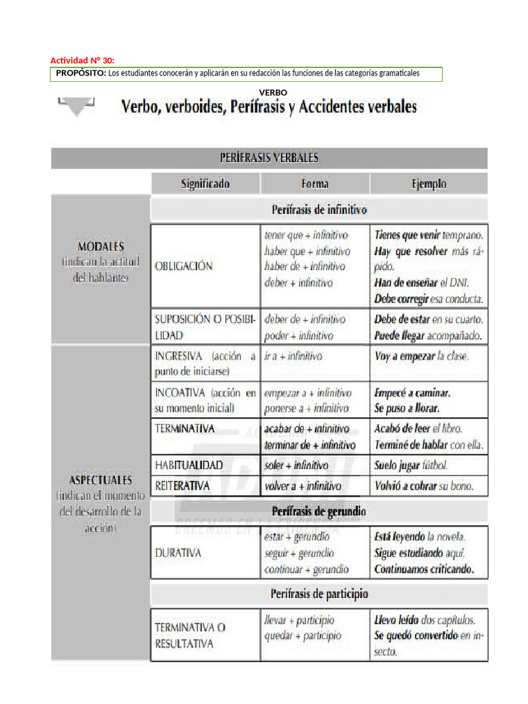 Actividad 30 - 5to año 2024 | PDF | Verbo | Conjugación gramatical