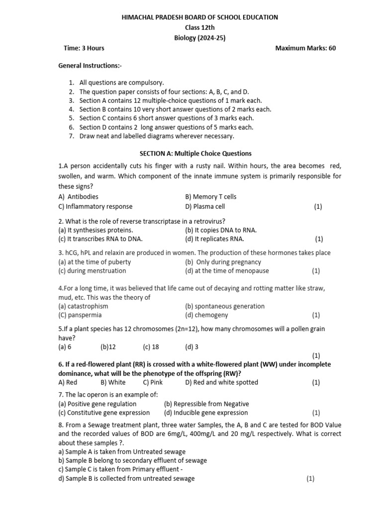 MQP 12 Bio 05 10 2024 | PDF | Pollination | Promoter (Genetics)
