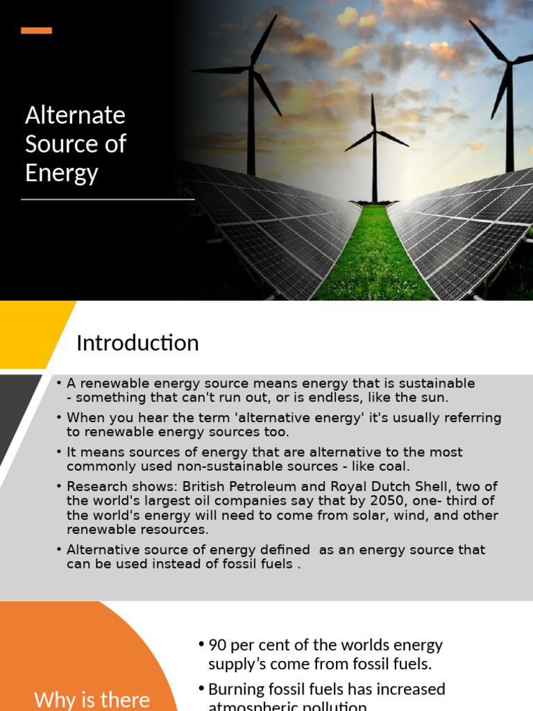 Alternative Sources of Energy in Detail | PDF | Solar Power | Energy ...