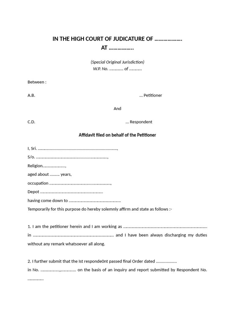 Affidavit Filed On Behalf of The Petitioner-Affidavits-Production of Documents-378 | PDF | Writ ...
