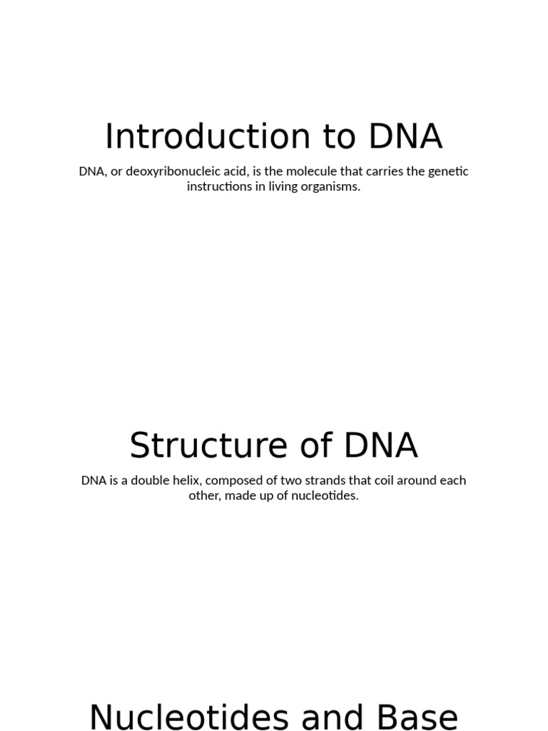 Introduction To DNA | PDF | Self-Improvement | Wellness