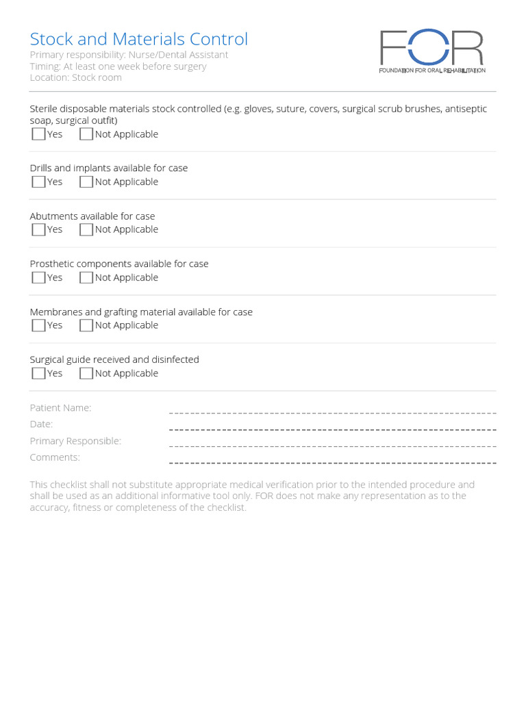 For Safety Checklist Stock and Materials Control | PDF