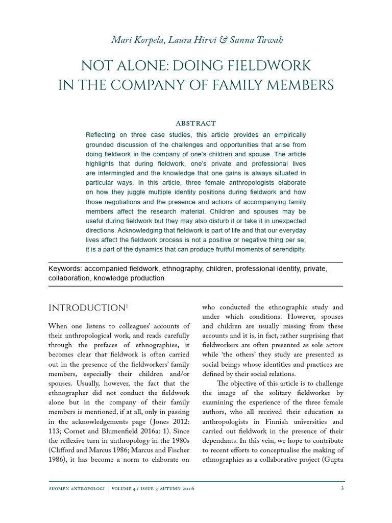 Partner Fieldwork Anthro Dec 29 | PDF | Ethnography | Field Research