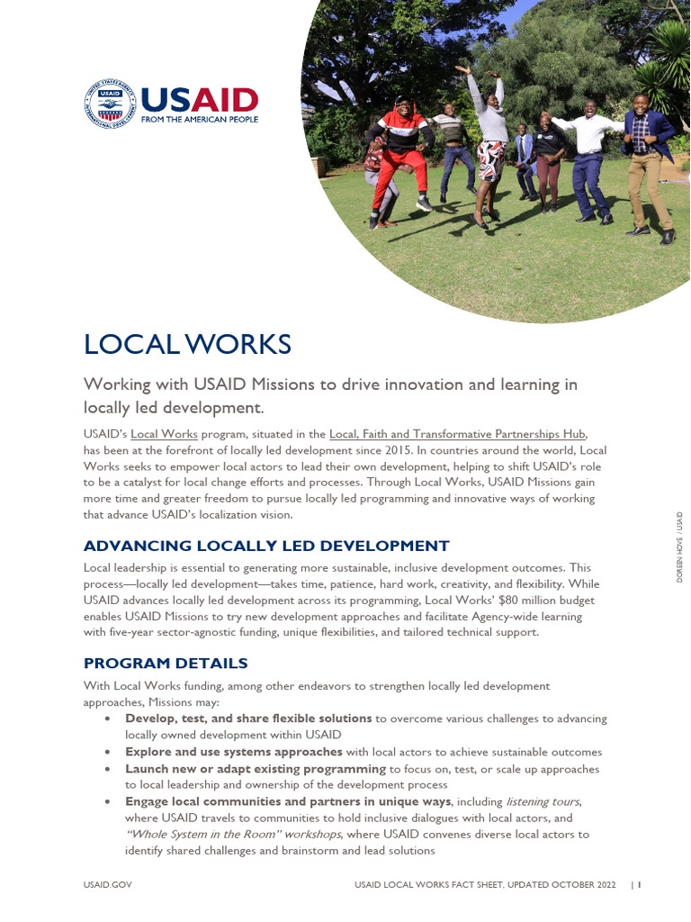 USAID Local Works Fact Sheet Oct 2022-2 | PDF | United States Agency ...