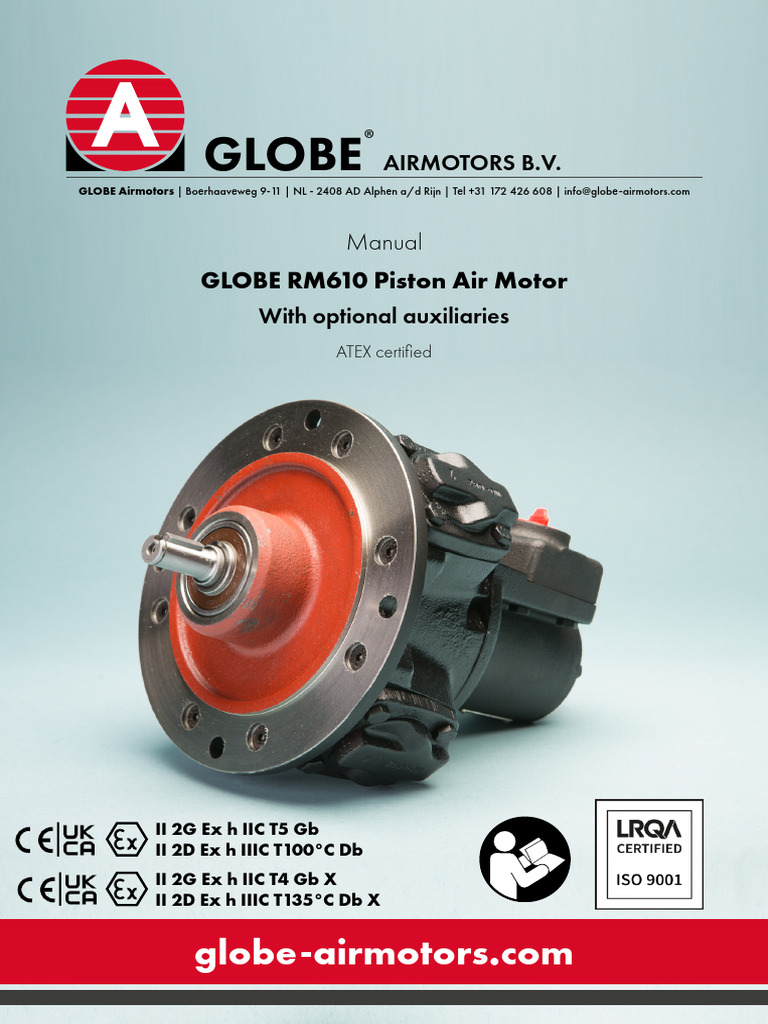 GLOBE Manual Piston Air Motors ATEX RM610 | PDF | Brake | Valve