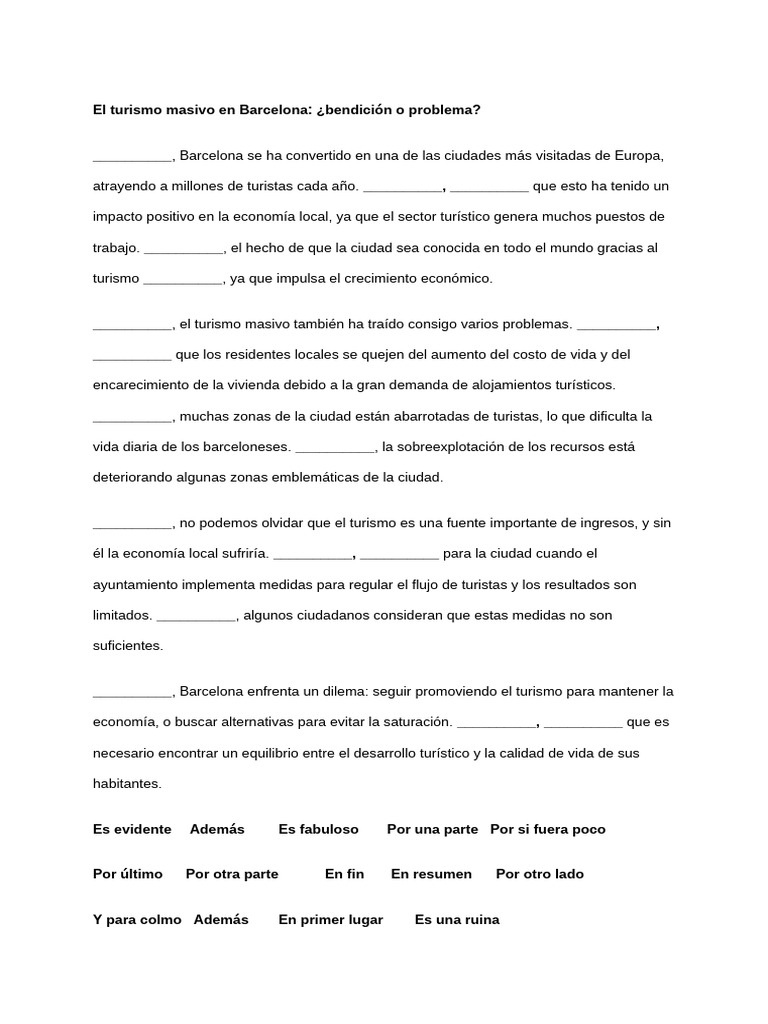 Texto Barcelona B2.1 U2 | PDF | Turismo | Barcelona