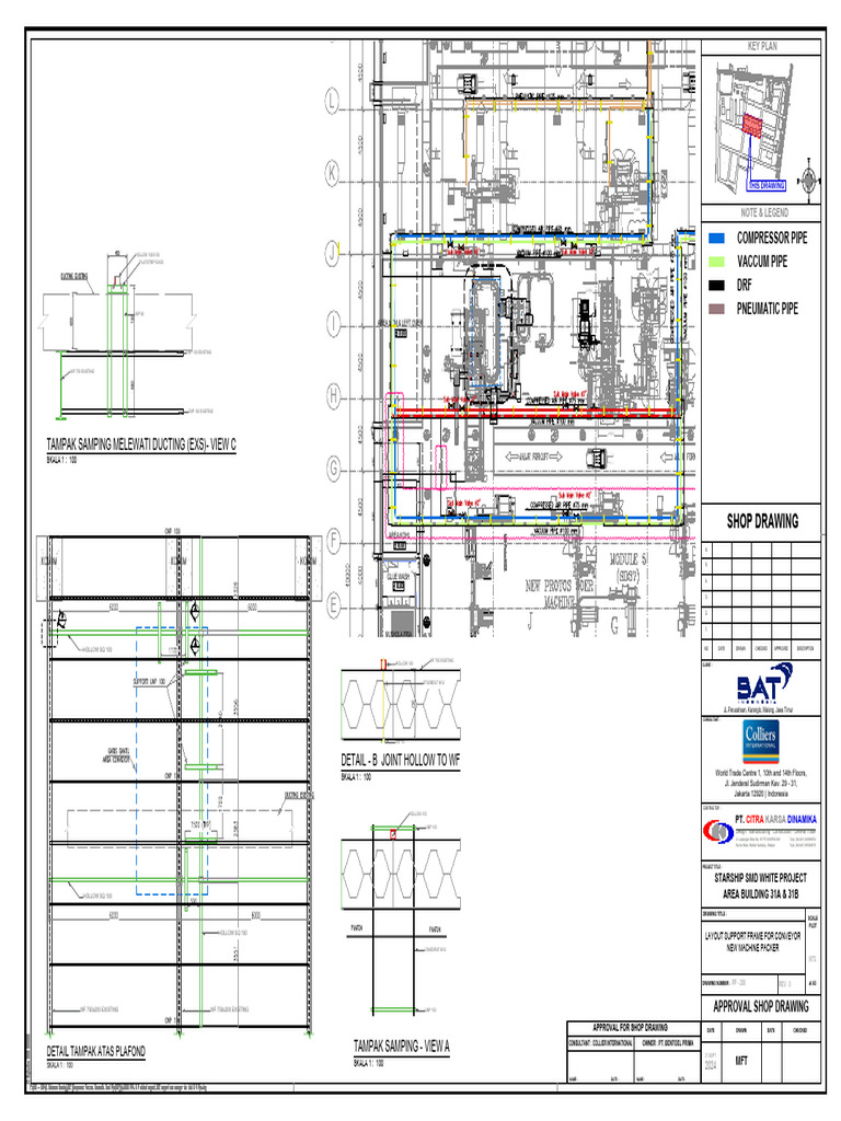 LAYOUT PIPA C V Relokasi Support ADK, Support New Conveyor Dan Inlet C ...
