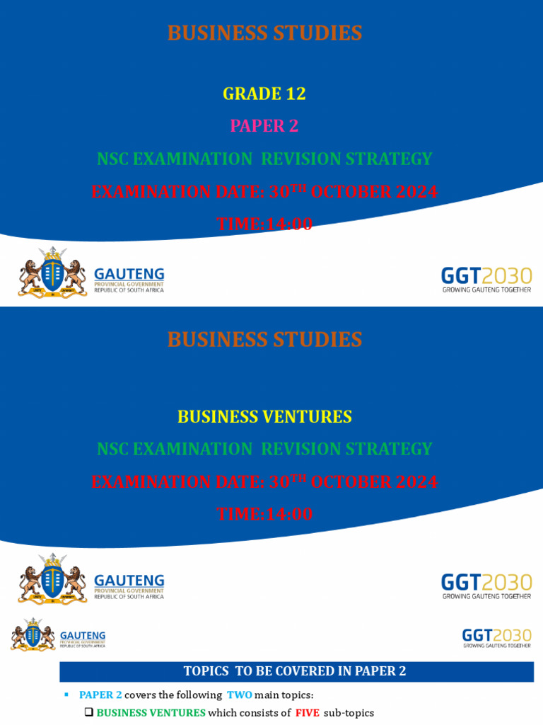 Grade 12 Business Studies Exam Guide | PDF | Insurance | Interest