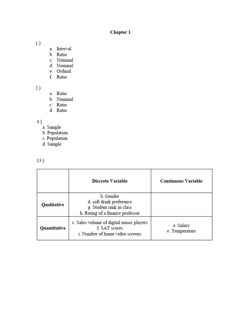 BSTA575 Chapter 1 Solution Manual | PDF
