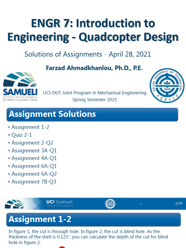 Quadcopter Design Assignment Solutions | PDF | Engineering | Robotics