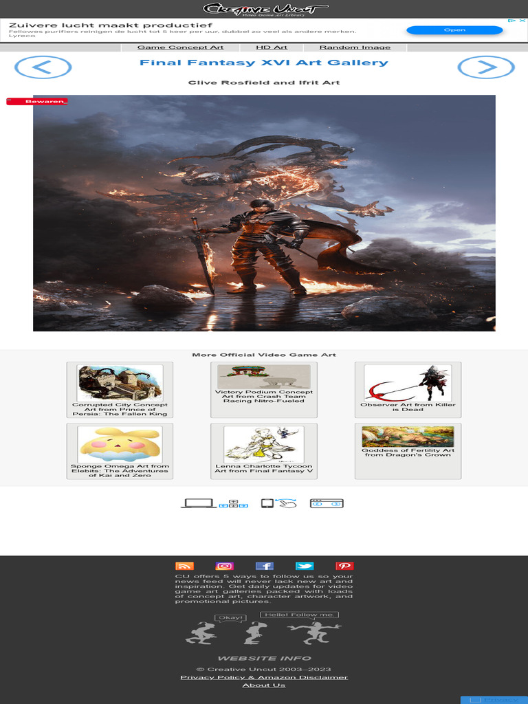 Clive Rosfield and Ifrit Art - Final Fantasy XVI Art Gallery | PDF