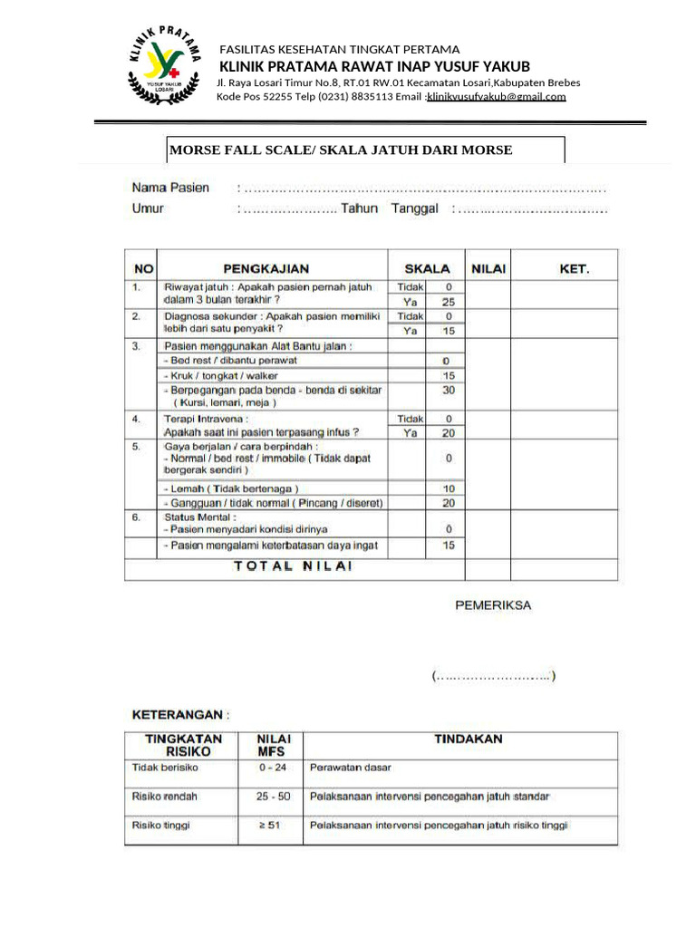 Morse Fall Scale | PDF | Pengembangan Diri | Kesehatan Holistik