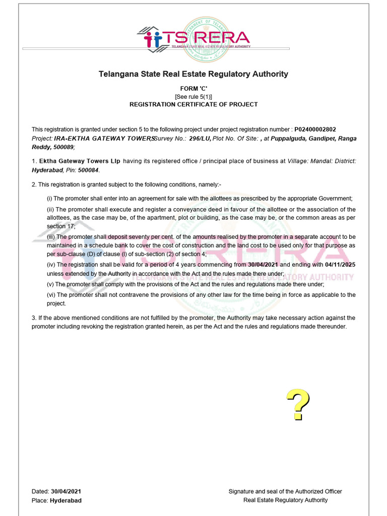 Ektha RERA | PDF | Civil Law (Common Law) | Common Law