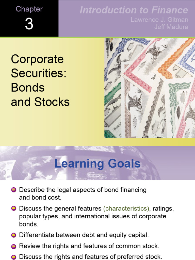 Chapter 1 Further Readings. Corporate Securities - Bonds and Stocks ...