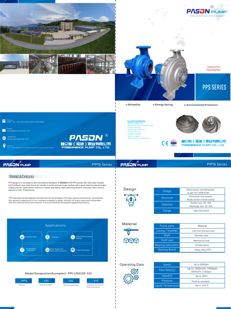 PASON-PPS Pump Catalogue | PDF | Pump | Bearing (Mechanical)