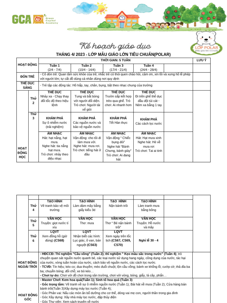 KHGD Tháng 4. 2023 - MGL Polar (Tiêu Chuẩn) | PDF