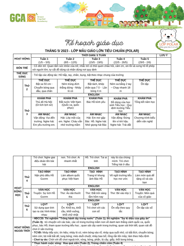 KHGD Tháng 5. 2023 - MGL Polar TC - Final | PDF