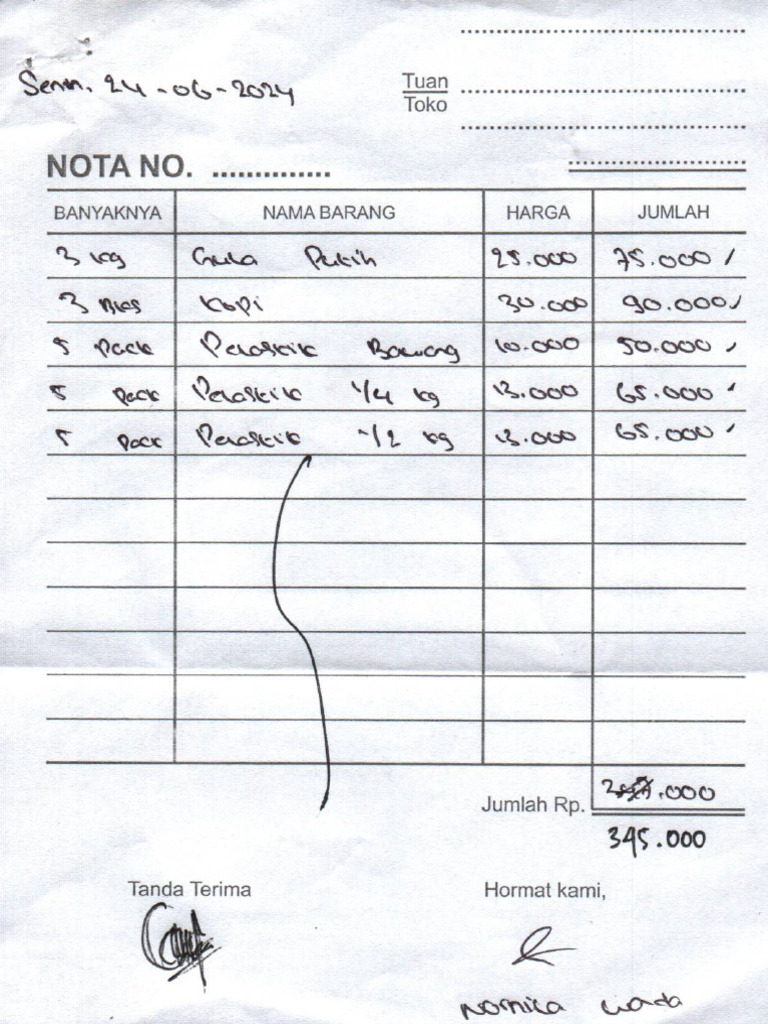 Nota Dan Penerimaan Barang 24 Juni 2024 | PDF