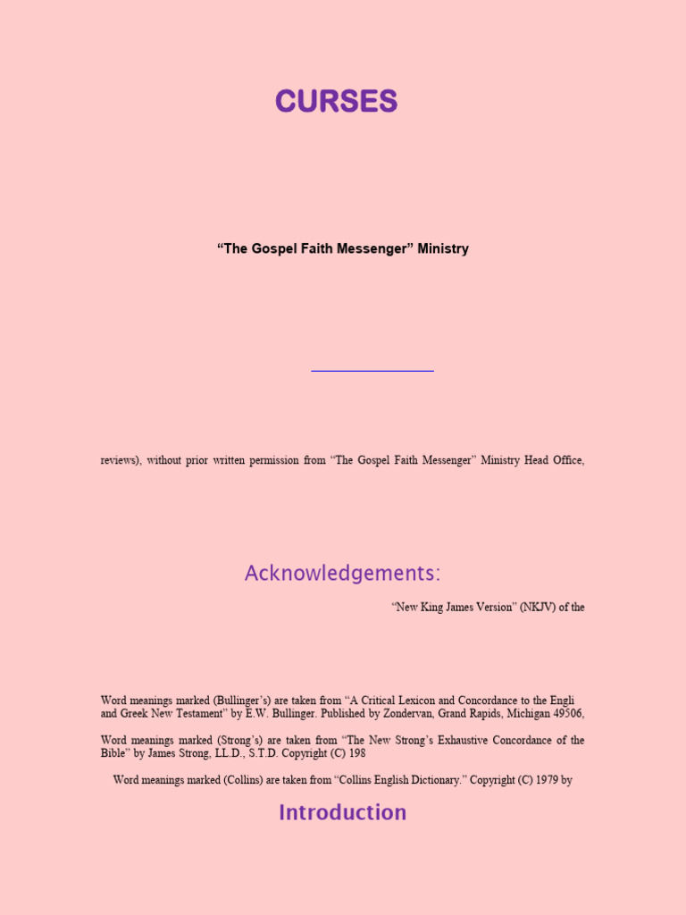 Curses | PDF | Jesus | Curse