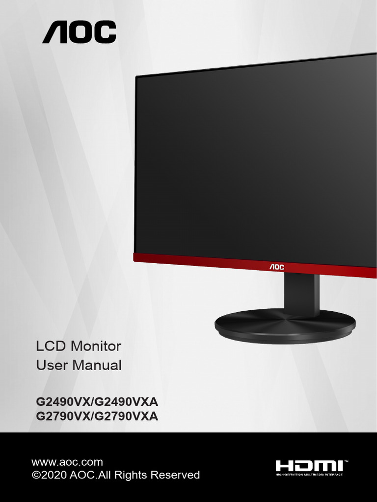 AOC LCD Monitor User Manual Guide | PDF | Ac Power Plugs And Sockets ...
