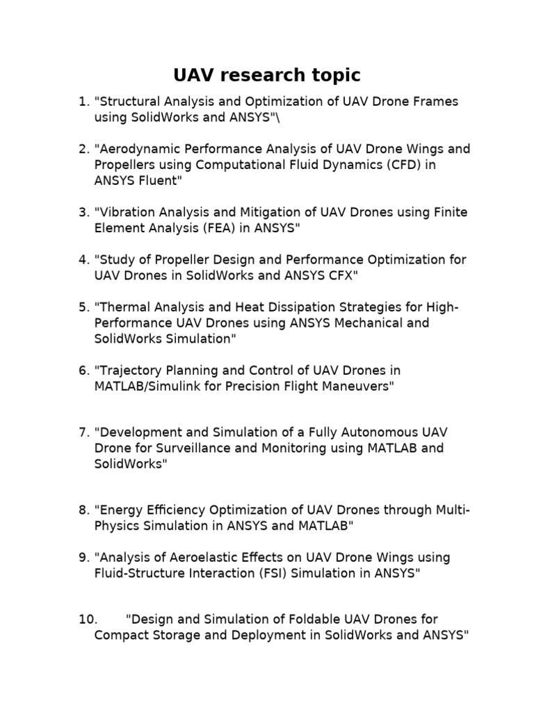 UAV Research Topic | PDF | Business | Computers