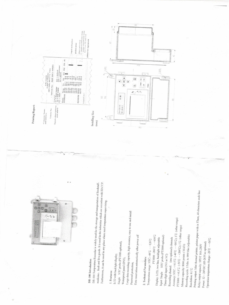 DR100 Printer Manual | PDF