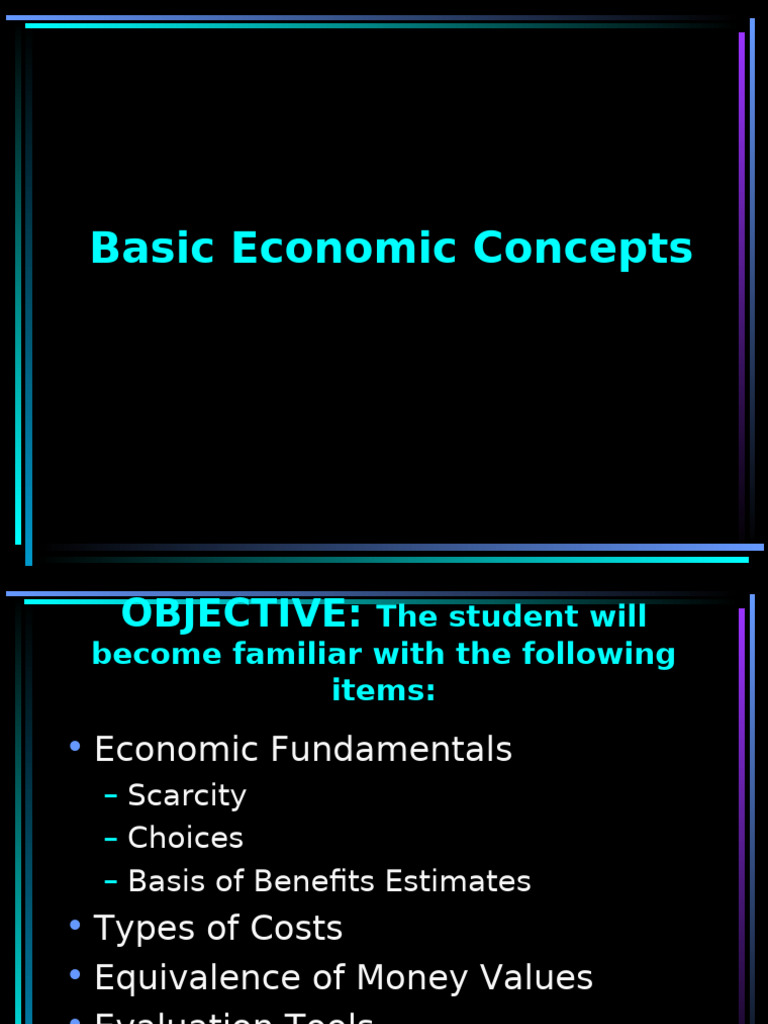 Basic Economic Concepts Overview | PDF | Opportunity Cost | Economic ...