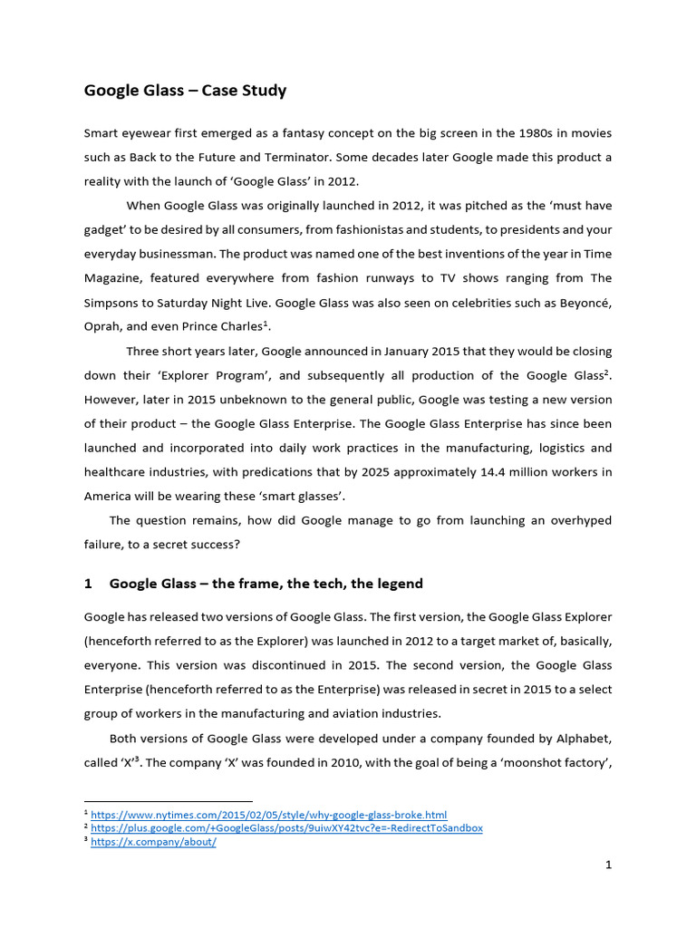 Google Glass: From Hype to Enterprise | PDF | Augmented Reality ...