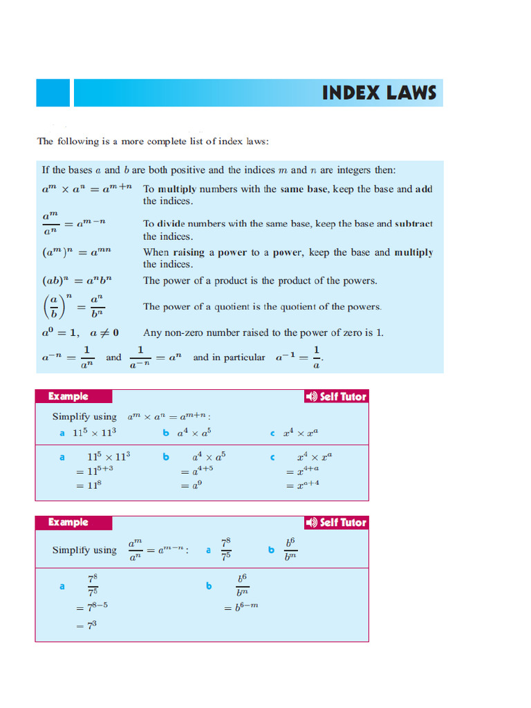 6338-G9 Remedial Worksheet (Index Laws) | PDF | Computers | Technology & Engineering