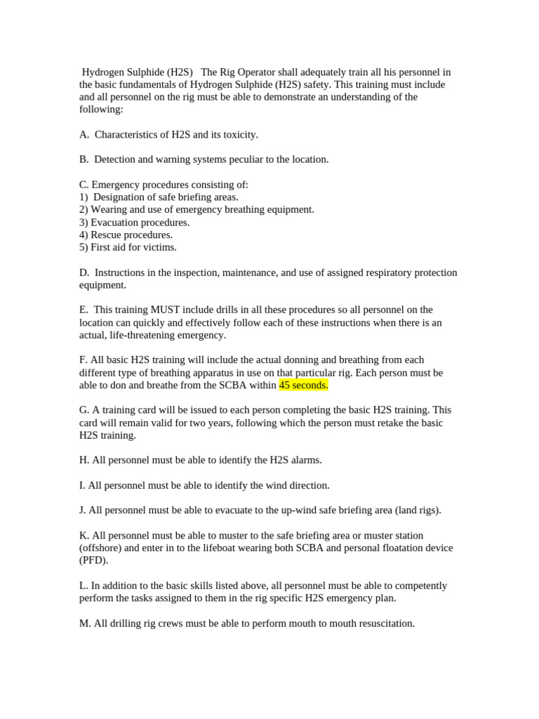 Hydrogen Sulphide Aramco | PDF | Business | Technology & Engineering