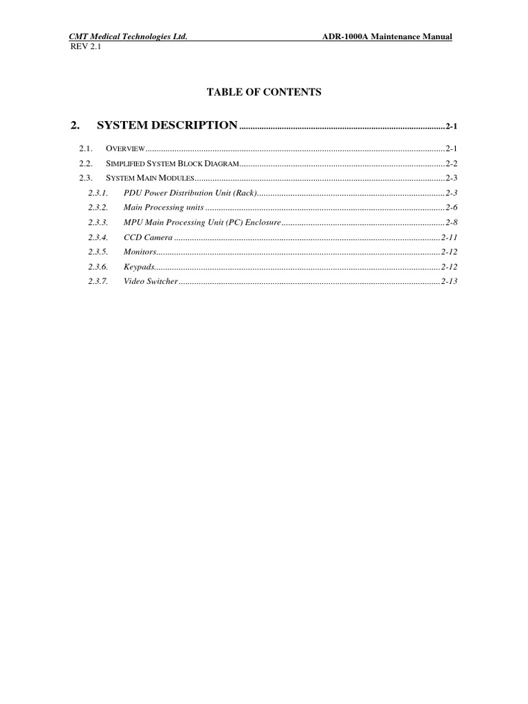 Chapter 2 - System Description Rev2.1 | PDF | Computer Monitor | Computer Hardware