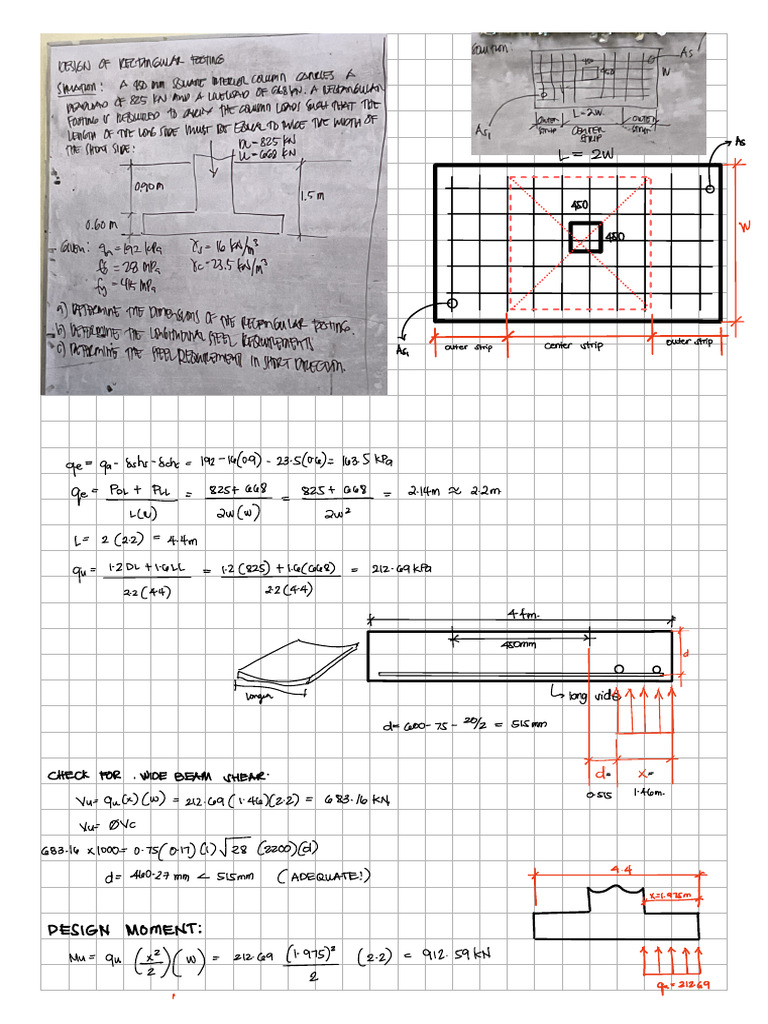 Design of Rectangular Footing | PDF
