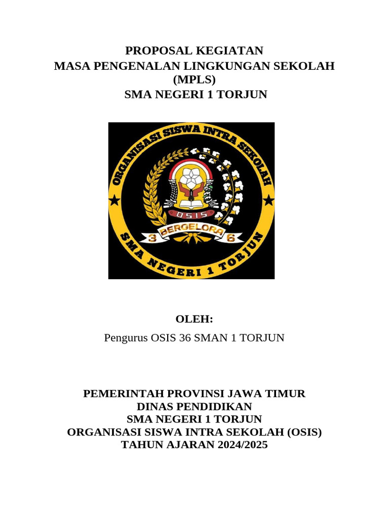 Proposal MPLS SMA Negeri 1 Torjun 2024 | PDF | Ilmu Sosial | Sains ...