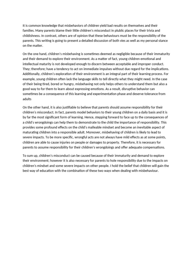 Children's misbehaving | PDF | Learning | Behavior