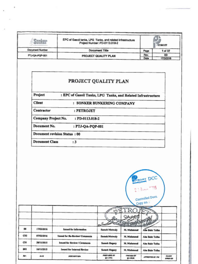 Project Quality Plan | PDF | Quality Assurance | Quality Management System