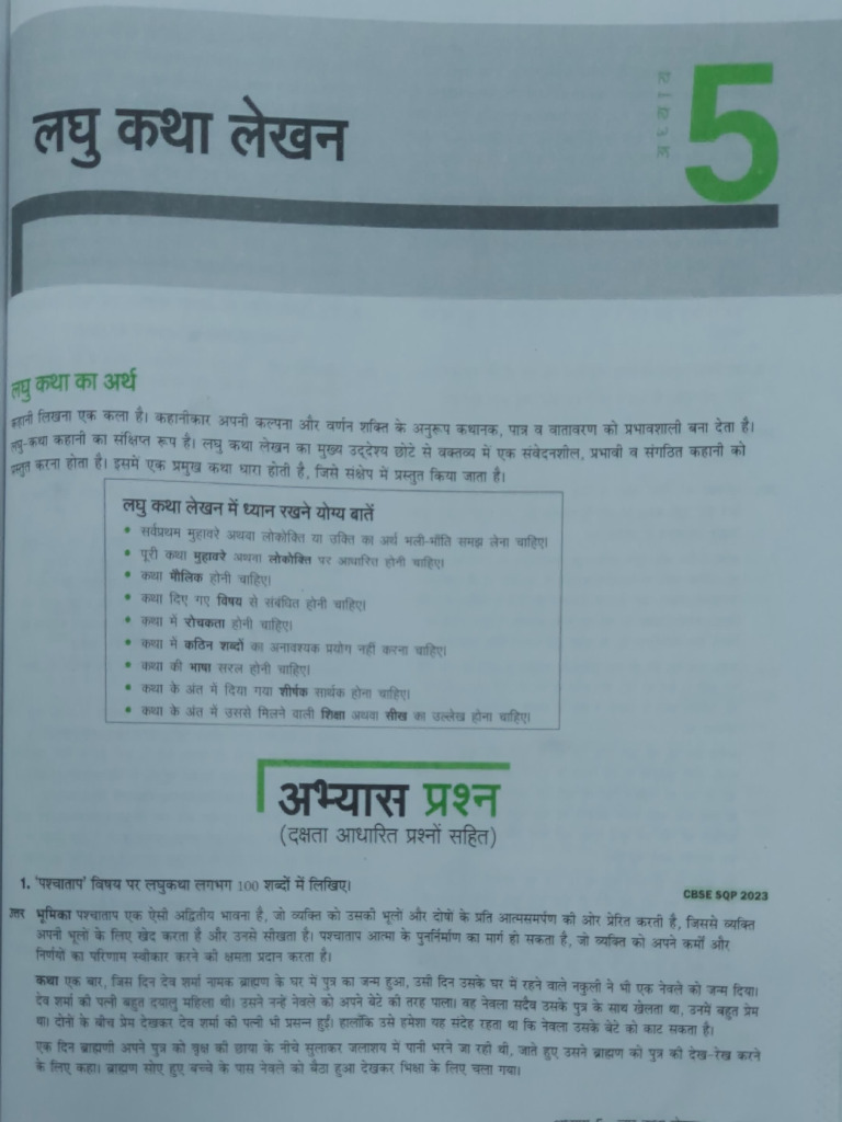 Laghu Katha Class 10 | PDF