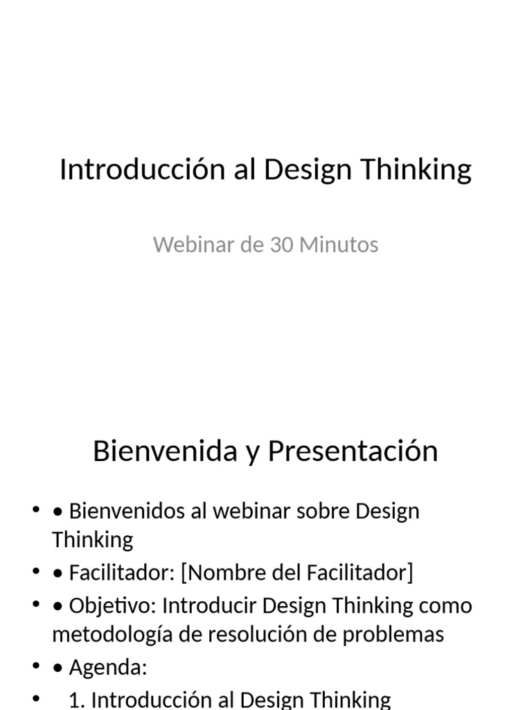 Design Thinking Webinar Presentation Pdf
