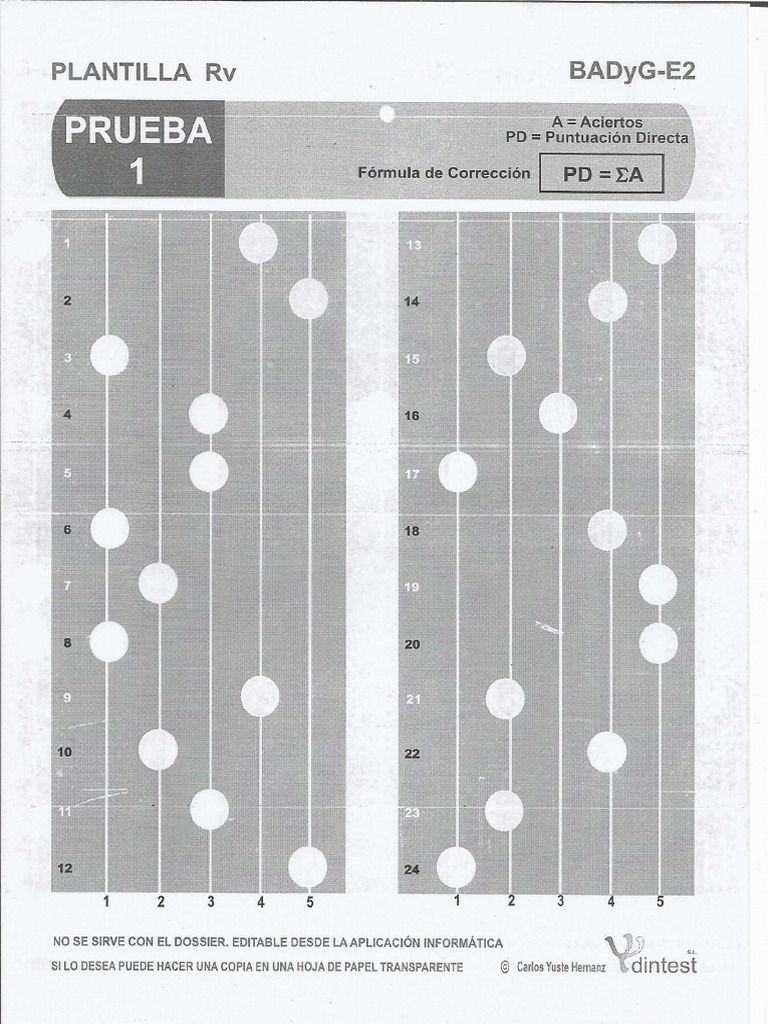 BADyG E-2 Plantillas de Corrección | PDF