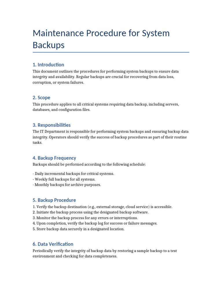 System Backup Procedure | PDF | Computers