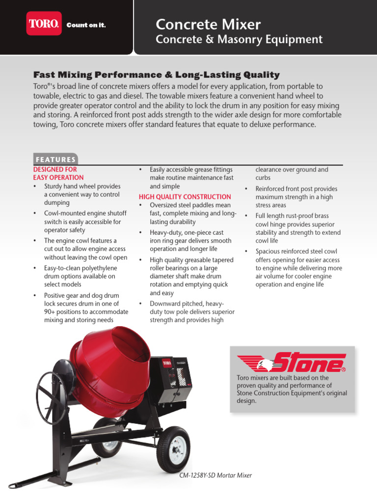 ATS - Toro Concrete Mixers | PDF | Land Vehicles | Motor Vehicle