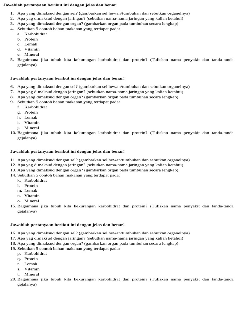 Jawablah Pertanyaan Berikut Ini Dengan Jelas Dan Benar | PDF | Kesehatan Holistik