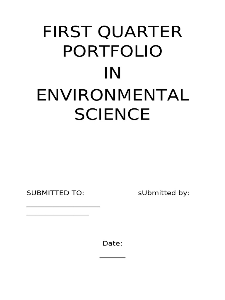 First Quarter Portfolio Title Page | PDF