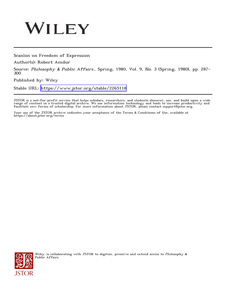 Amdur 1980 | PDF | John Stuart Mill | Rationality